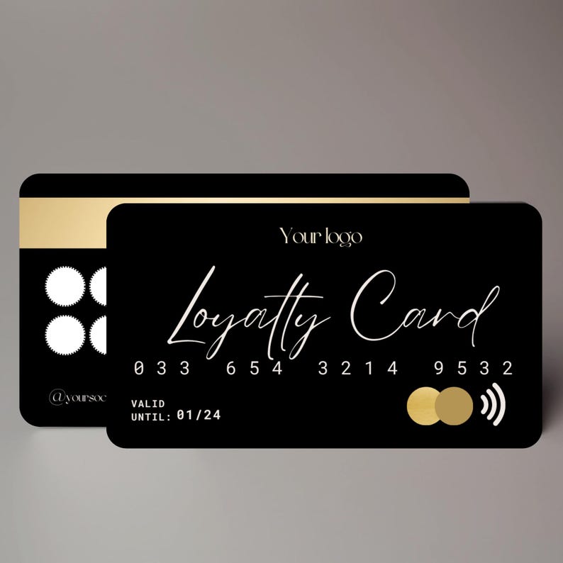 Black & Gold Beauty Loyalty Card Template (canva Editable) - Etsy