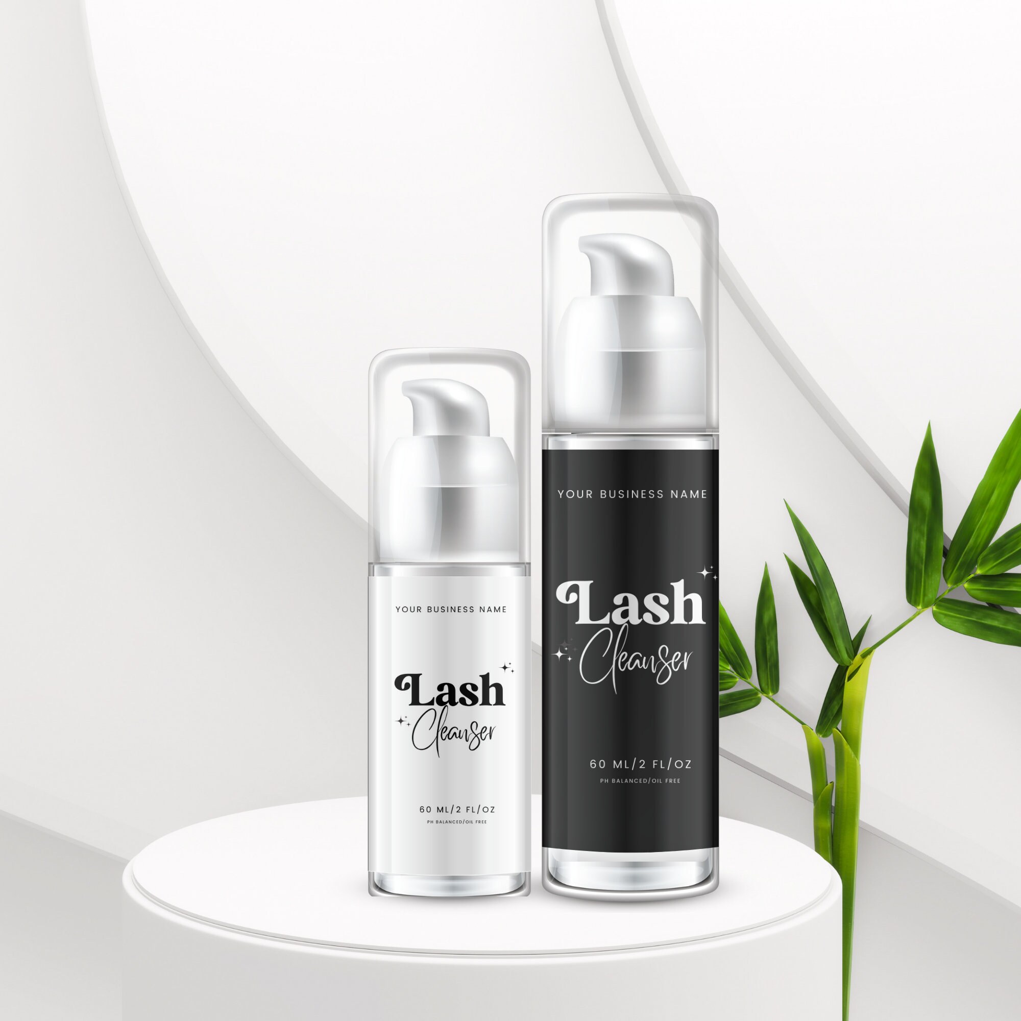 Lash Shampoo Label Template: Black & White Wrapper Sticker (digital ...