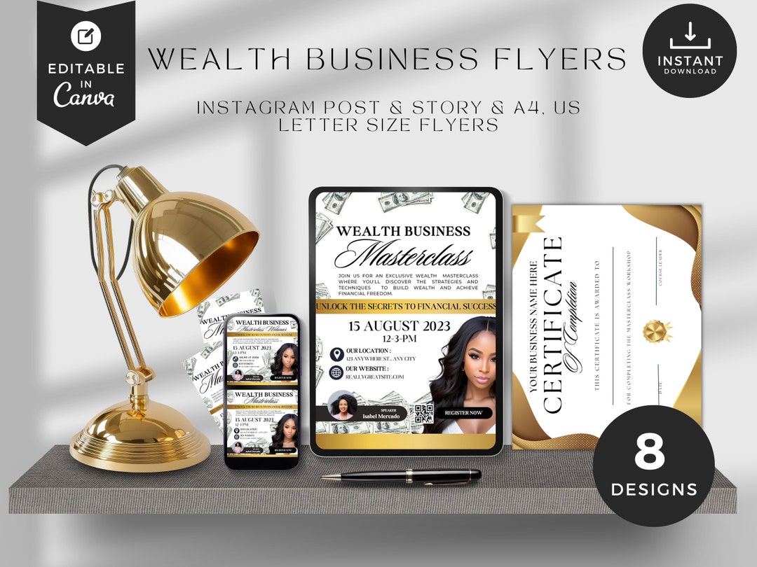 Wealth Business Masterclass Flyer Template: Hair, Lash, Beauty (digital ...