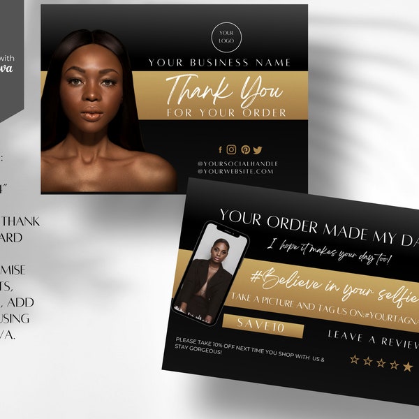Thank You Wig Business Cards - Etsy