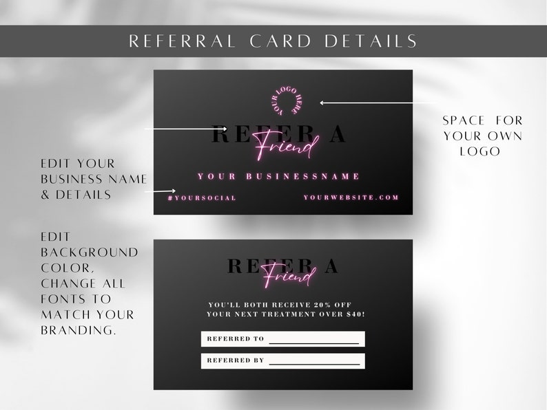 DIY Refer a Friend Loyalty Cards Referral Card Hairstylist - Etsy