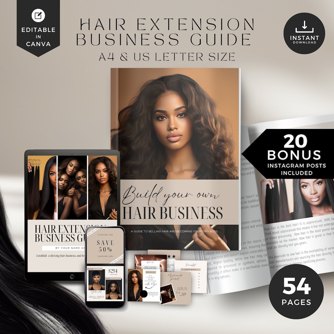 Hair Extension Business Bundle: Vendor List, Ebook & Instagram Posts ...