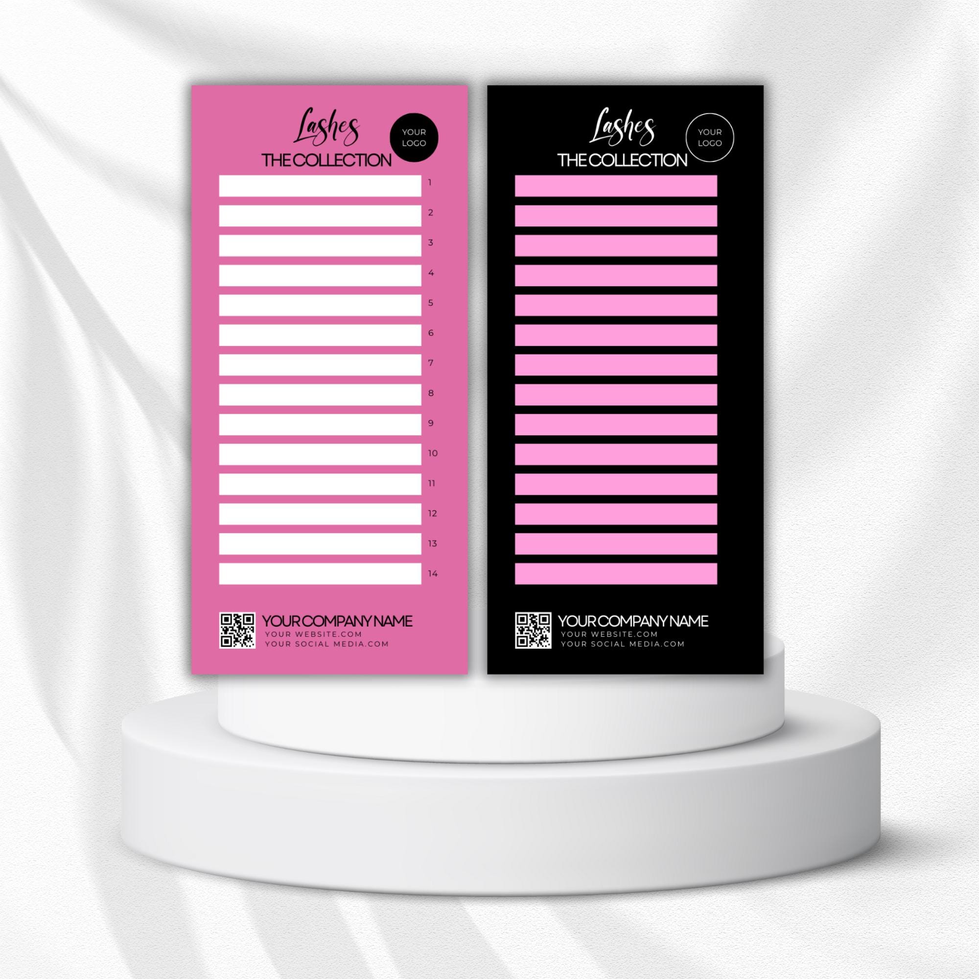 Lash Tray Template: Pink Classic Collection, Customizable Canva Mockup ...