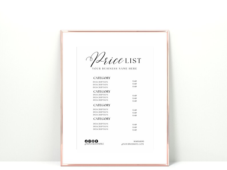 Scan to Pay Sign Price List Template QR Code Sign Printable - Etsy