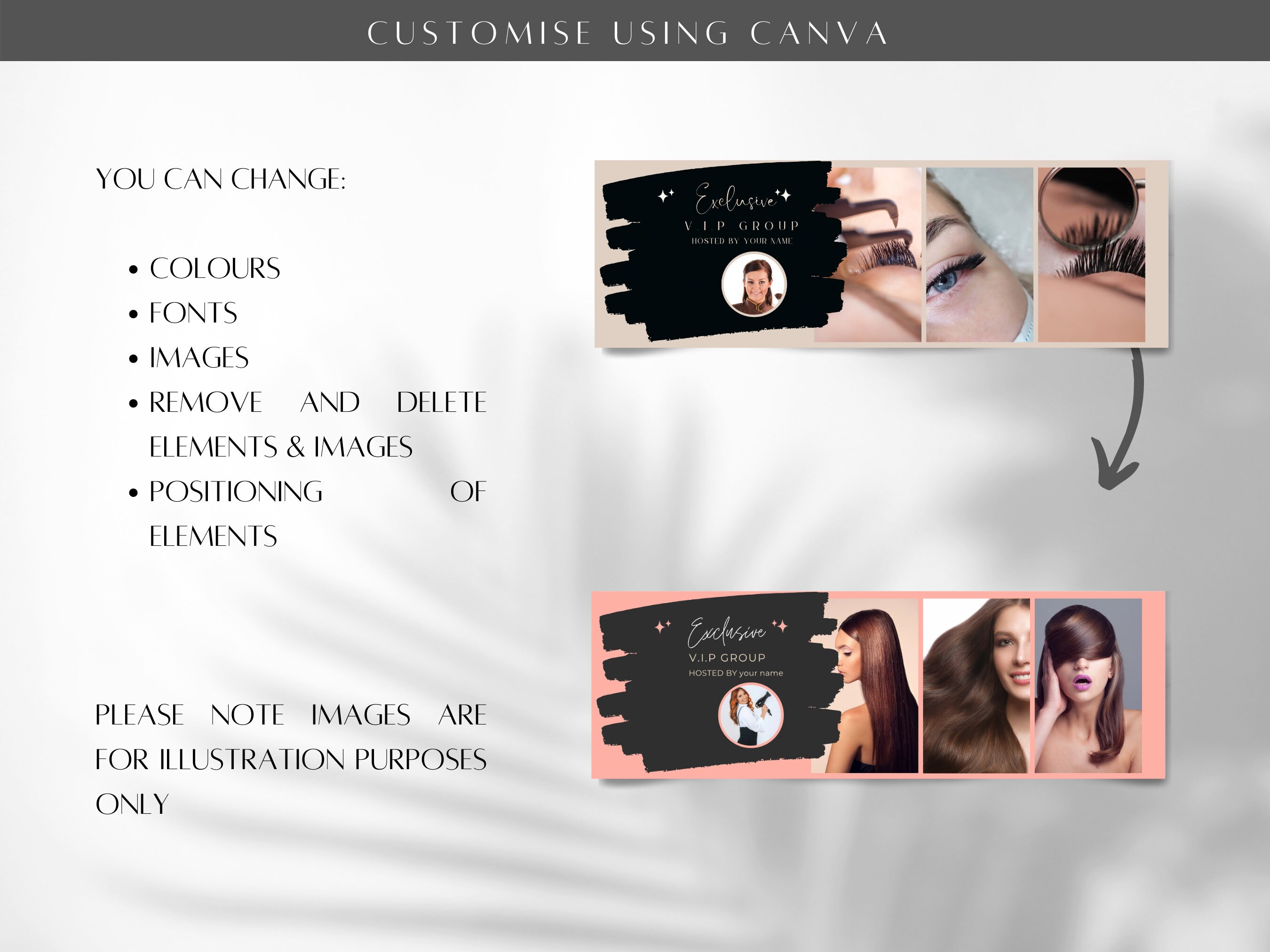 Lash Tech Facebook Cover Templates: Beautician Banner Bundle (digital ...