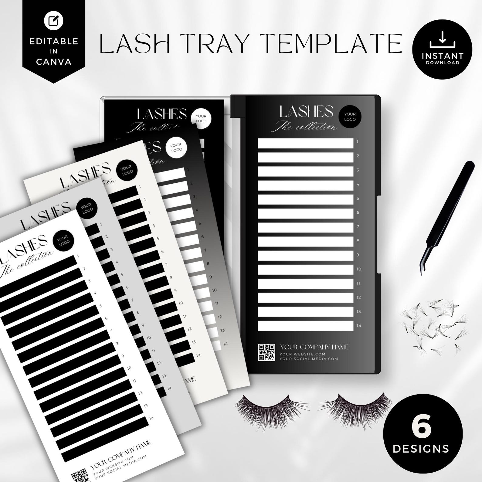 Eyelash Tray Template: Lash Packaging Mockup (canva Digital Download ...