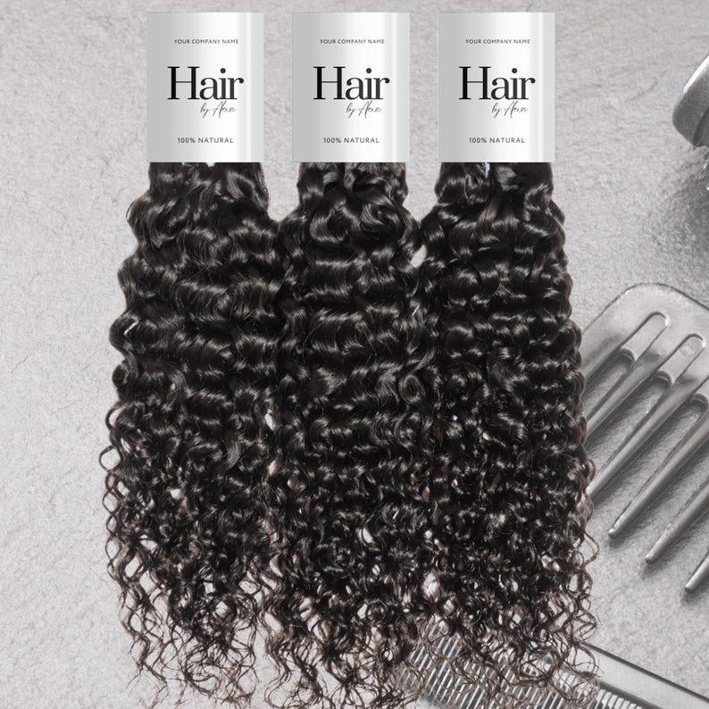 Editable Hair Bundle Wrap Packaging Template, Canva Design (digital ...