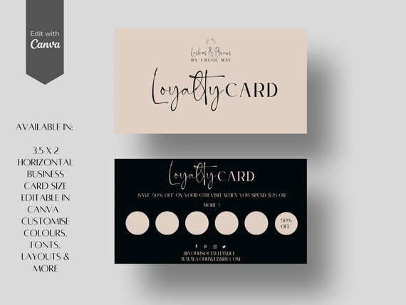 DIY Loyalty VIP Rewards Editable Digital Business Card for | Etsy