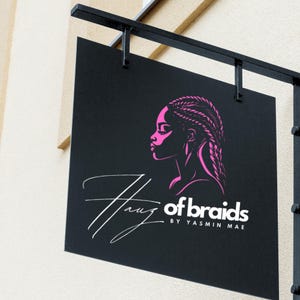 Hair Braider Logo, Logos Braided Wig,braid Logo,custom Logo Design,hair ...