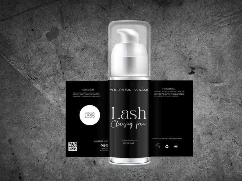 DIY Lash Shampoo Template Lash Bath Label Eye Lash Cleanser - Etsy