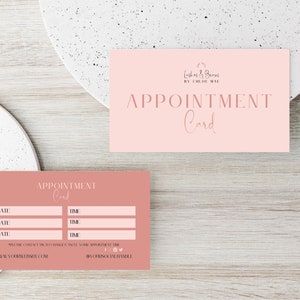 Editable Beauty Business Appointment Card , Minimal Appointment Card ...