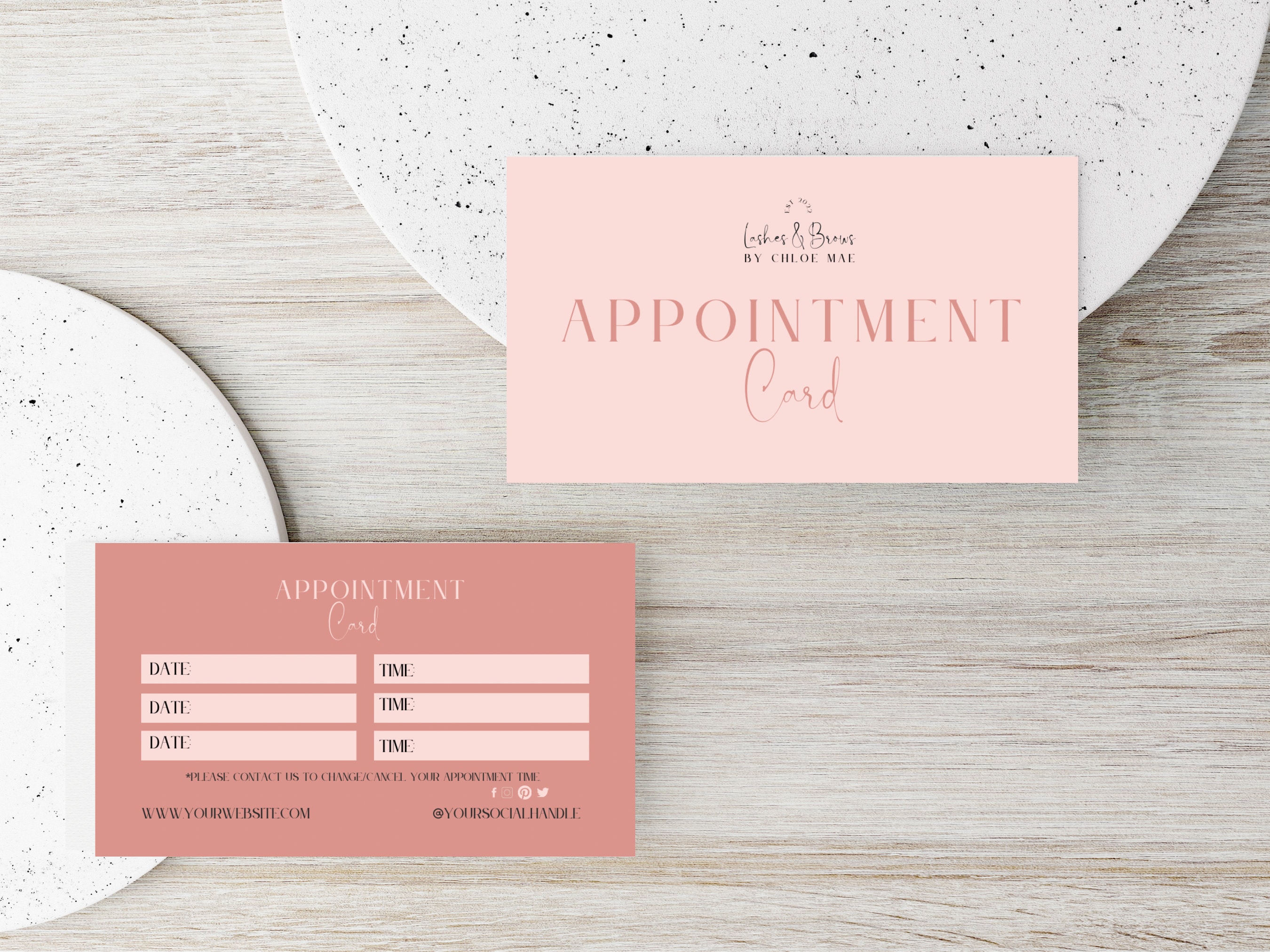 Editable Beauty Business Appointment Card Minimal - Etsy