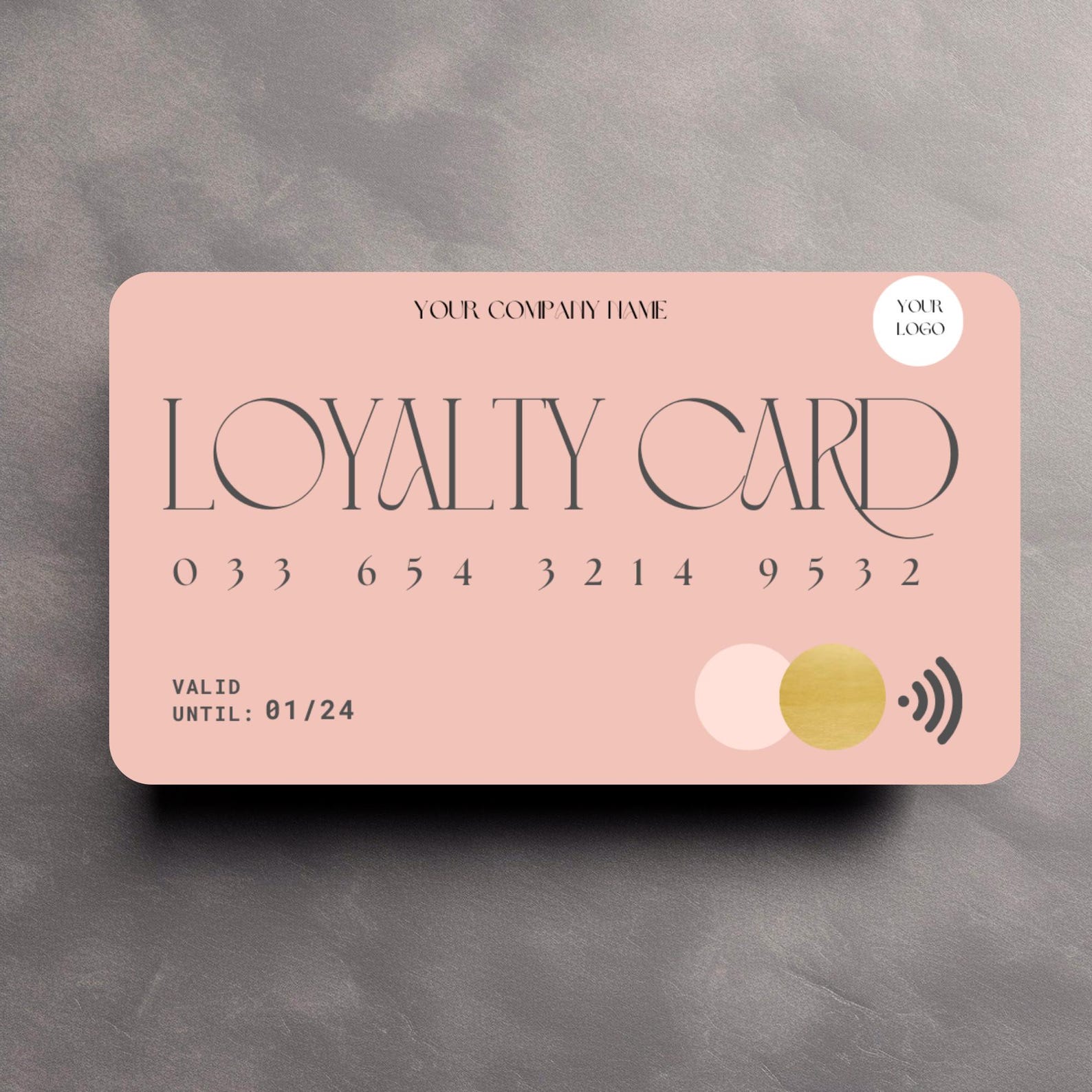Blush Pink Loyalty Credit Card Template Minimalist Beauty Business ...