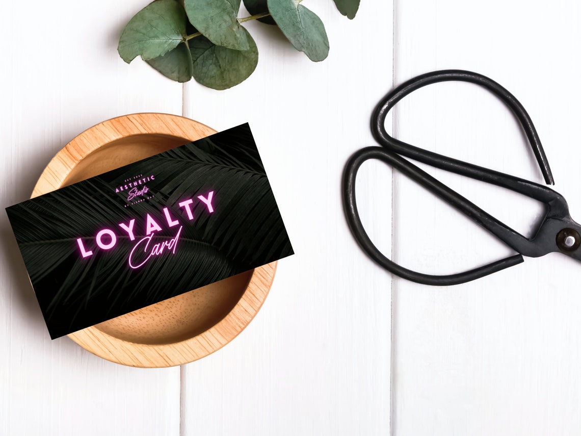 Diy Loyalty VIP Rewards Tropical Pink Neon Editable Digital - Etsy