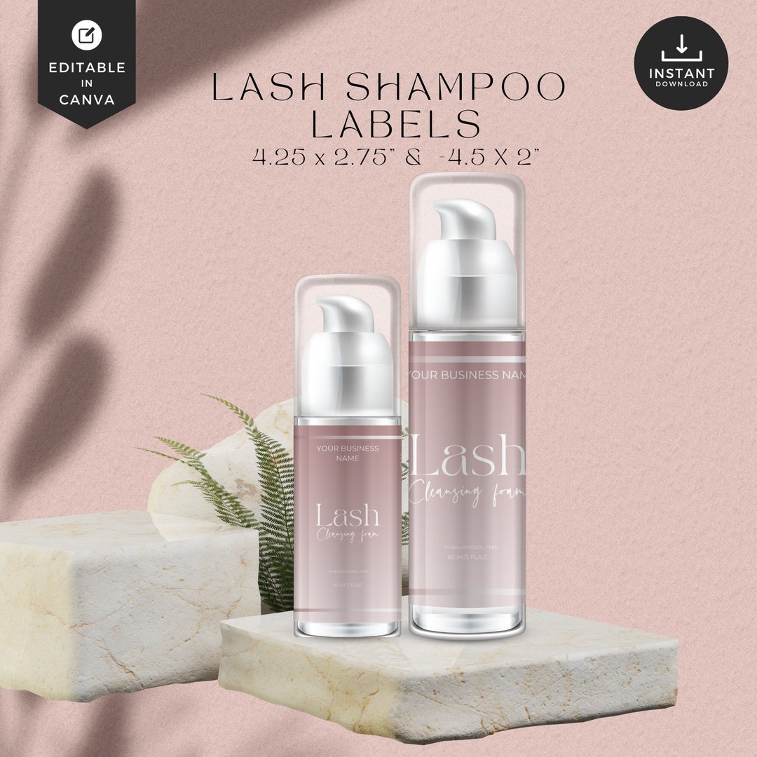DIY Lash Shampoo Label Template: Rose Gold Wrapper Sticker (digital ...