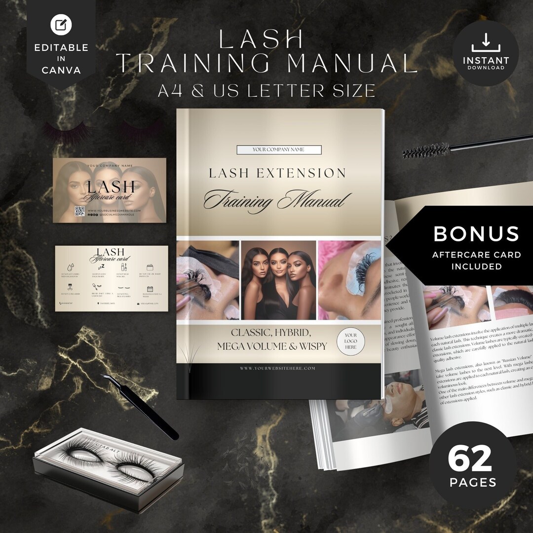 Lash Extension Training Template, Lash Extension Training Manual, Lash ...
