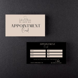 Editable Beauty Business Appointment Card , Minimal Appointment Card ...