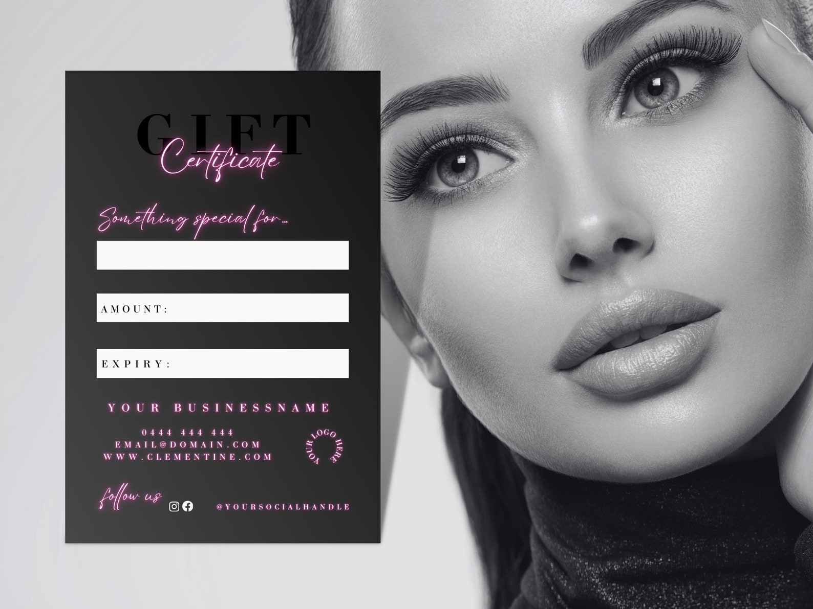 Printable Gift Voucher Template: Beauty, Lash, Nail Tech (canva ...