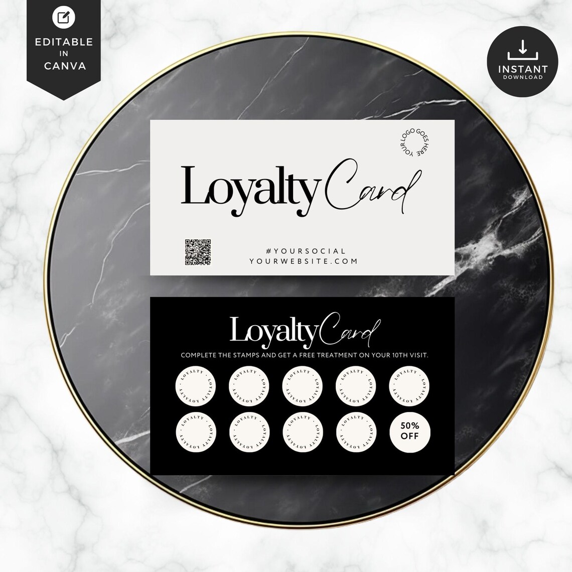 Salon Loyalty Card Template, Hair Beauty Rewards Program (printable) - Etsy