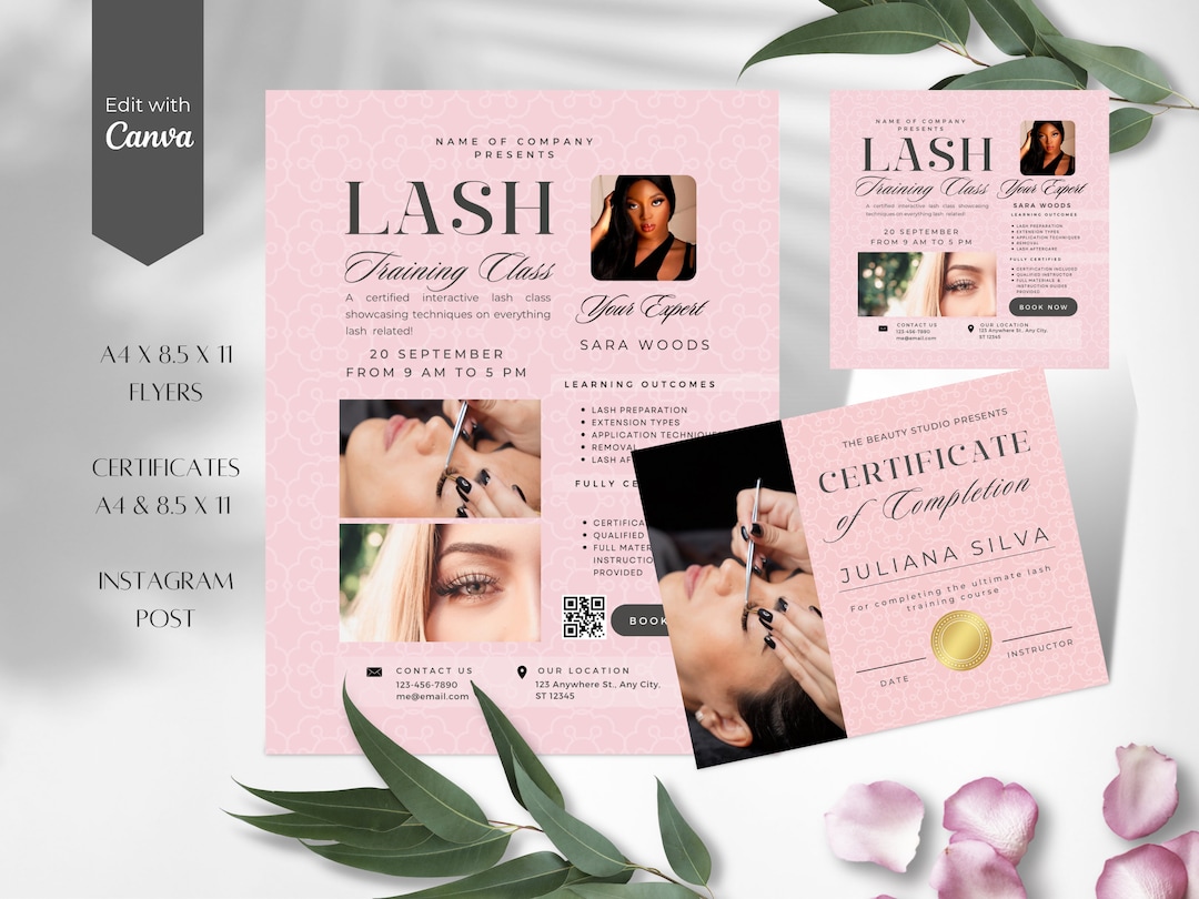 Lash Training, Lash Flyer Template, Instagram Flyer Template for Lash ...