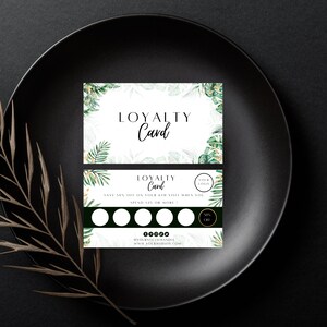 DIY Green Tropical Loyalty Card and Referral Card VIP Rewards, Editable ...