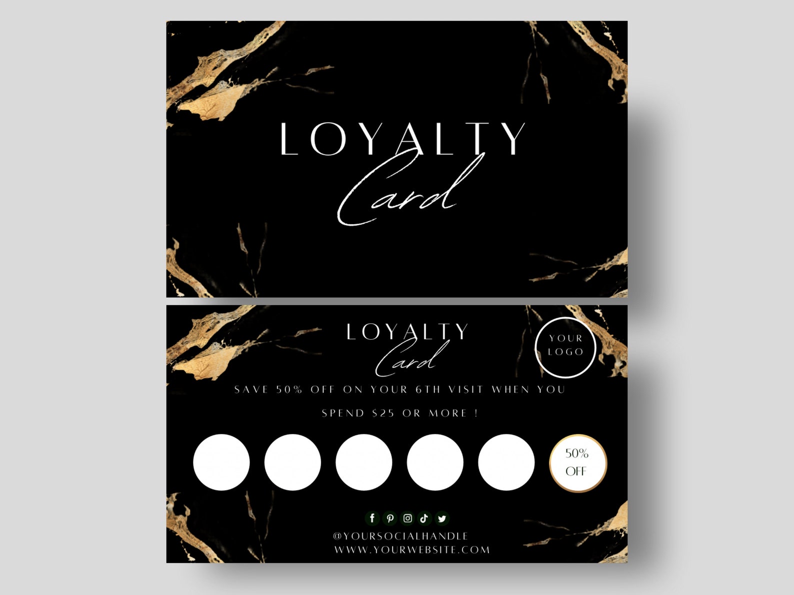 Diy Black and Gold Luxury Loyalty VIP Rewards Editable Digital - Etsy