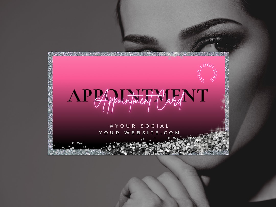 Editable Beauty Business Appointment Card , Minimal Appointment Card ...