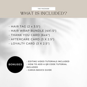 DIY Hair Bundle Tag Template,thank You Card,hair Extension Business ...