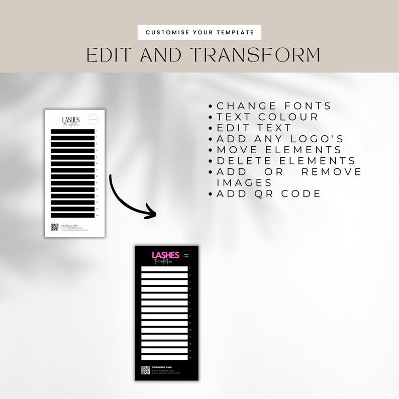 Lash Business Label Bundle: Canva Template, Lash Tray, Aftercare ...