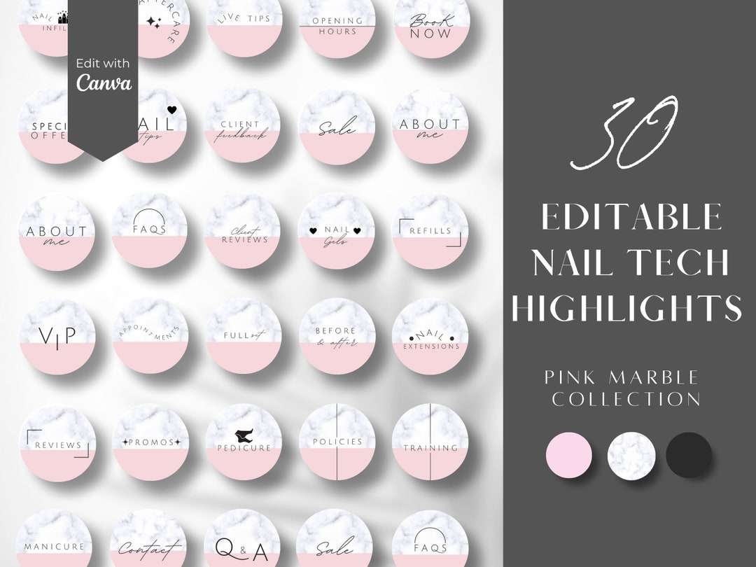 30 Editable Instagram Highlight Covers, Pink Instagram Story Highlight ...