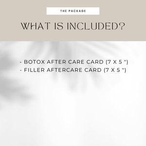 Botox & Filler Aftercare Card Template: Medspa Client Instructions ...