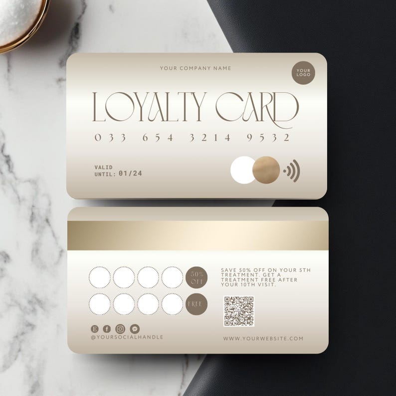 Luxury Gold Loyalty Card Template, Credit Card Style (digital Download ...