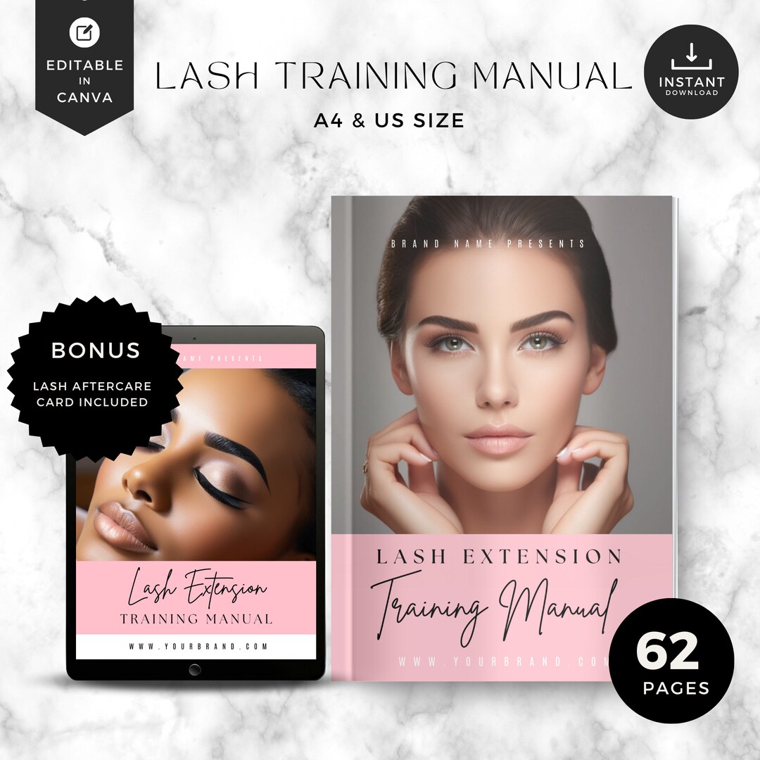 Lash Extension Training Template, Lash Extension Training Manual, Lash ...