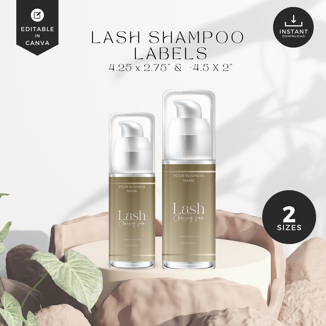 DIY Lash Shampoo Label Template: Gold Wrapper Sticker (canva Editable ...