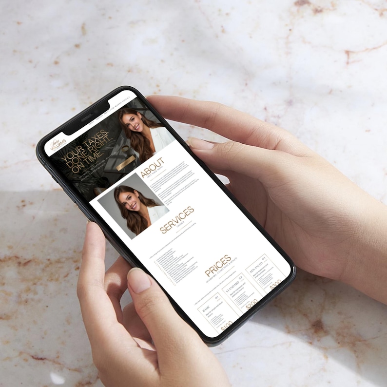 Tax Preparer Canva Website, Diy, Interactive Form, Tax Business Card ...