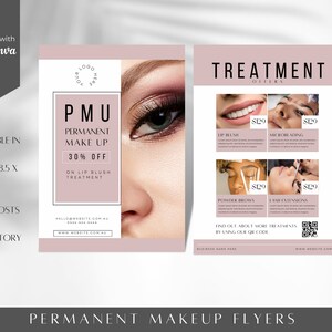 PMU Permanent Make Up, Beauty Flyer, Skincare Makeup, Canva Flyer ...