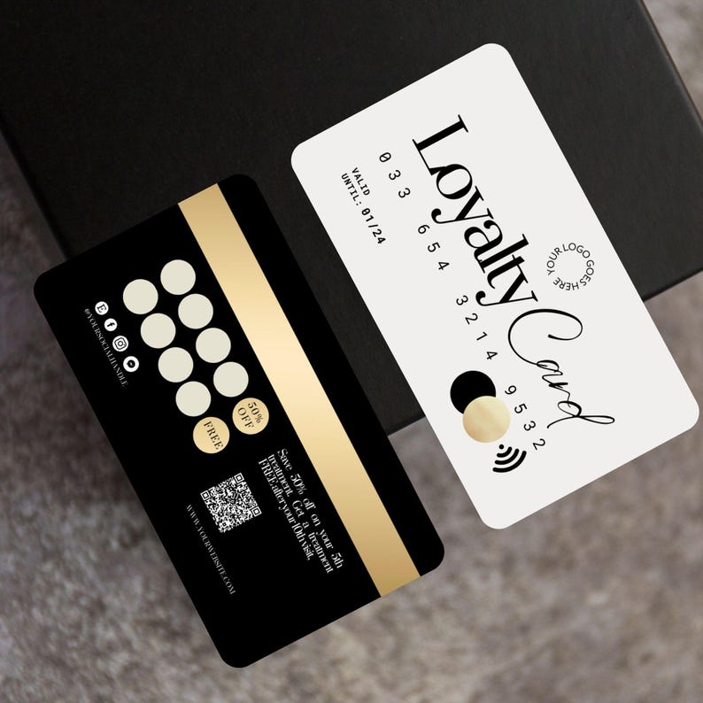 Hair Salon Loyalty Credit Card Template, Editable Canva Design (instant ...