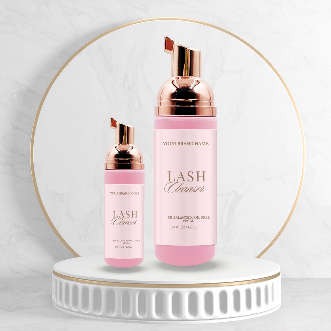 Lash Shampoo Label Template: Pink Gold Design (digital Label) - Etsy