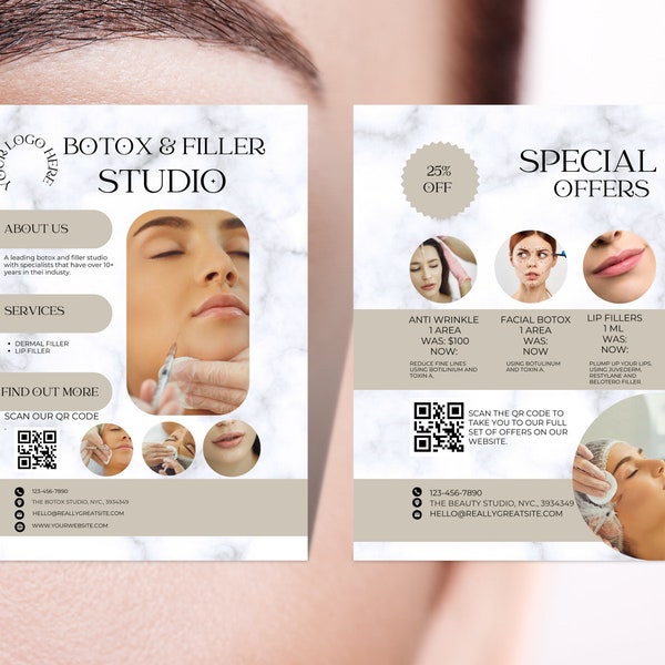 Neutral Botox Flyers - Etsy