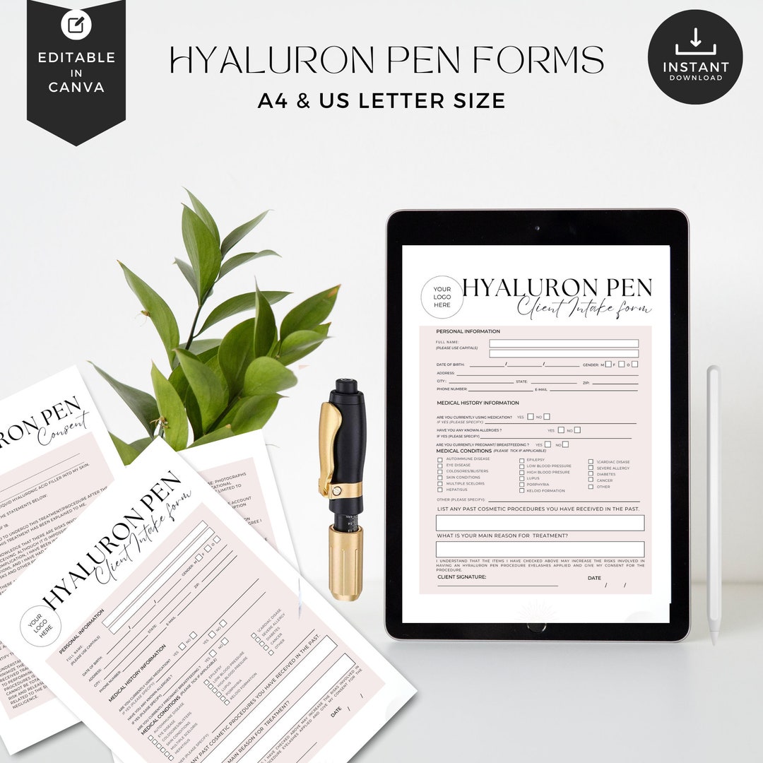 Consent Form Hyaluron,hyaluron Pen Consent Form, Needless Lip Filler ...