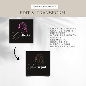 Hair Braider Logo, Logos Braided Wig,braid Logo,custom Logo Design,hair ...