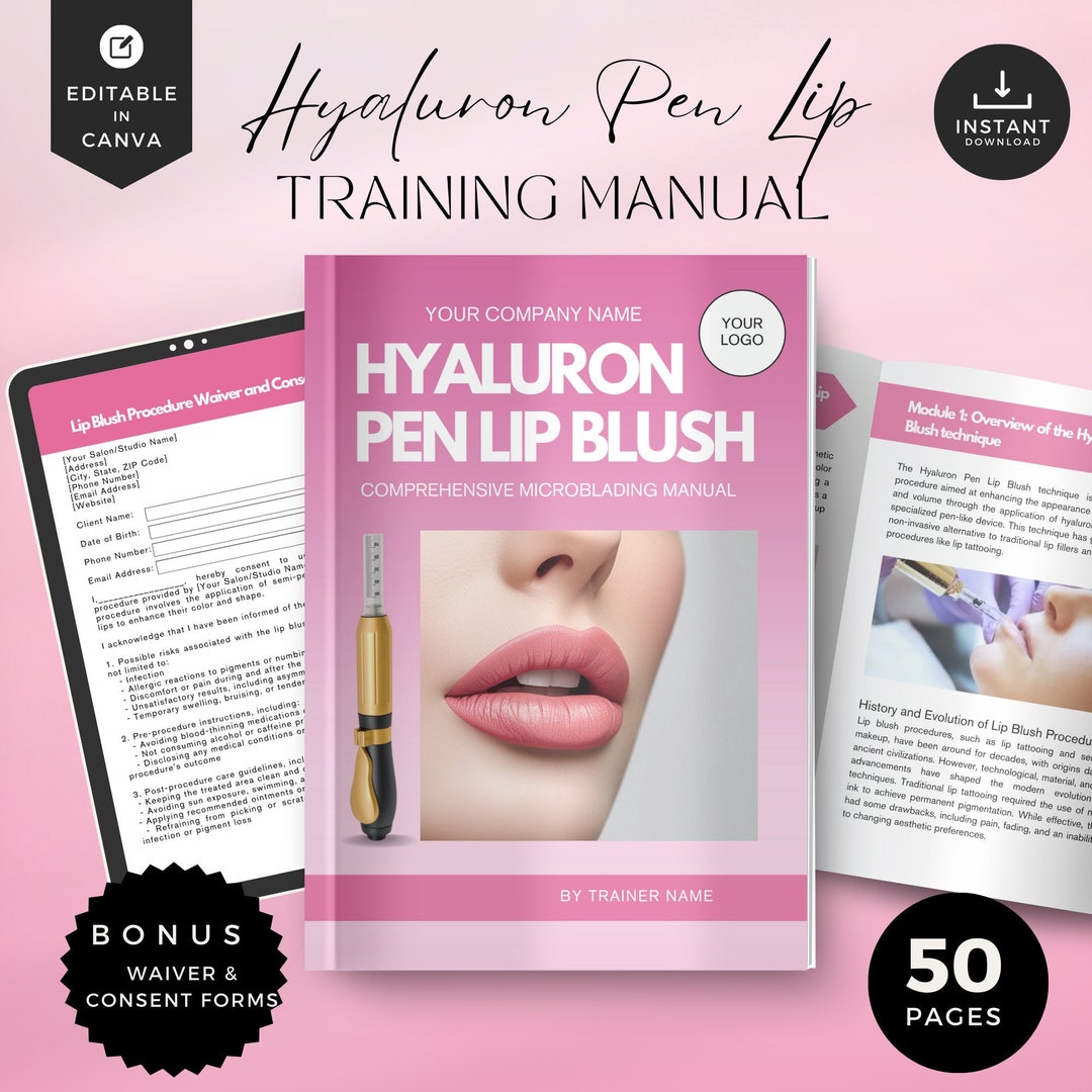 Lip Blush Training Manual, Edit in Canva, Lip Blush Consent Forms,pmu Student,advanced Lip ...