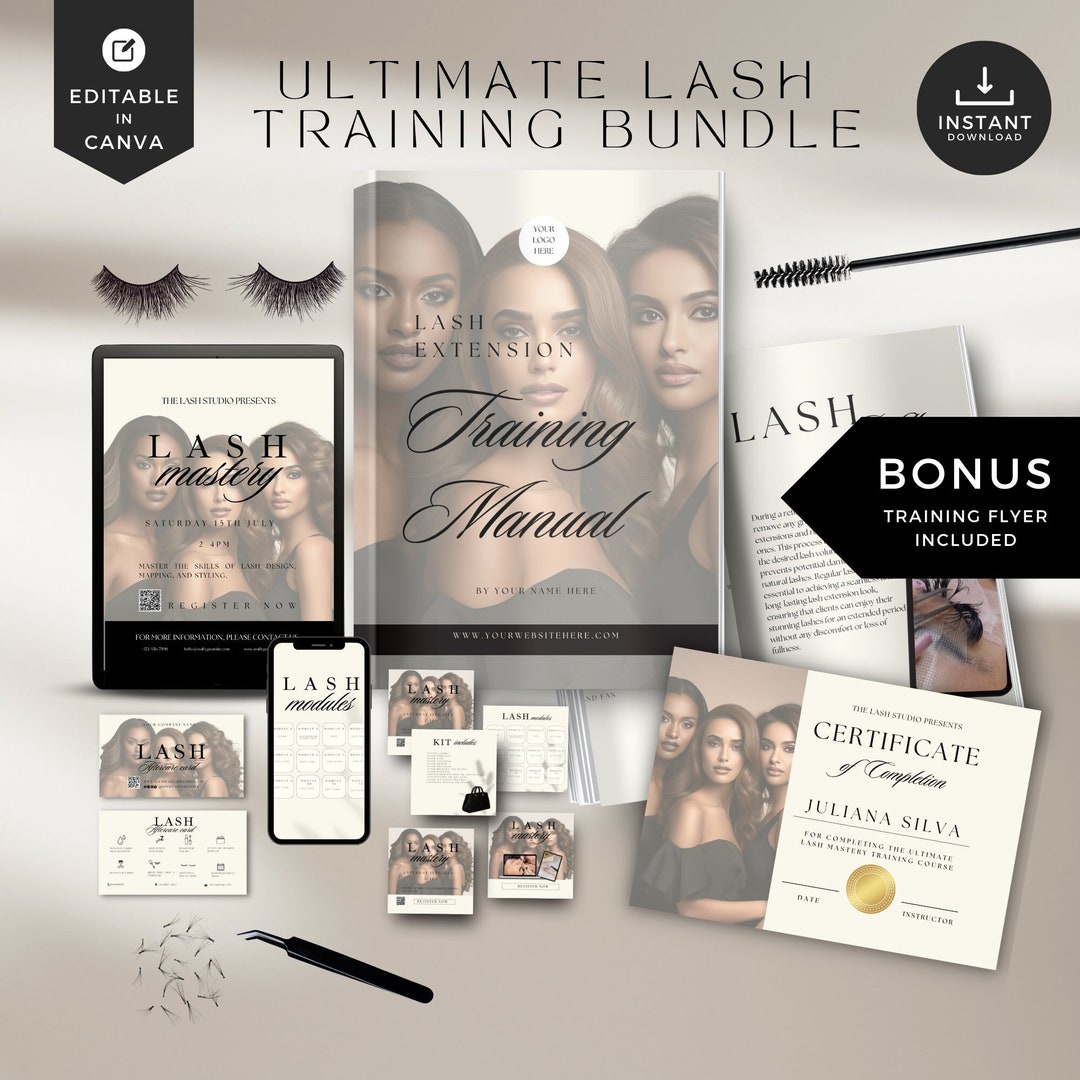 Lash Extension Training Template, Lash Extension Training Manual, Lash ...