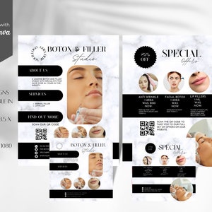 Botox Flyer, Derma Filler Flyer, Black and Marble Theme, for ...