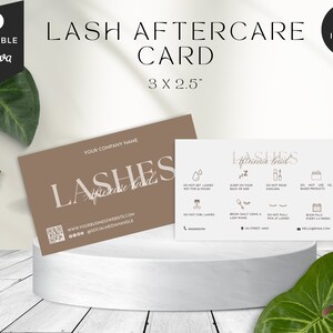 Aftercare Card Lash Business Card, Lash Care Card,lash Loyalty Card ...
