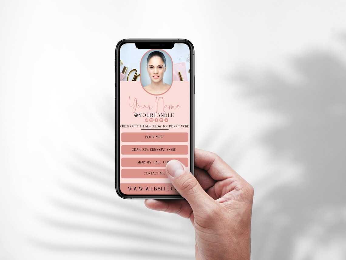 Pink Bio Link Canva Template: Instagram Landing Page (digital Download ...