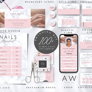 Nail Tech Branding Kit, Beauty Templates for Nail Technicians, Nail ...
