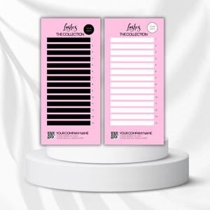 Lash Tray Template: Pink Classic Collection, Customizable Canva Mockup ...
