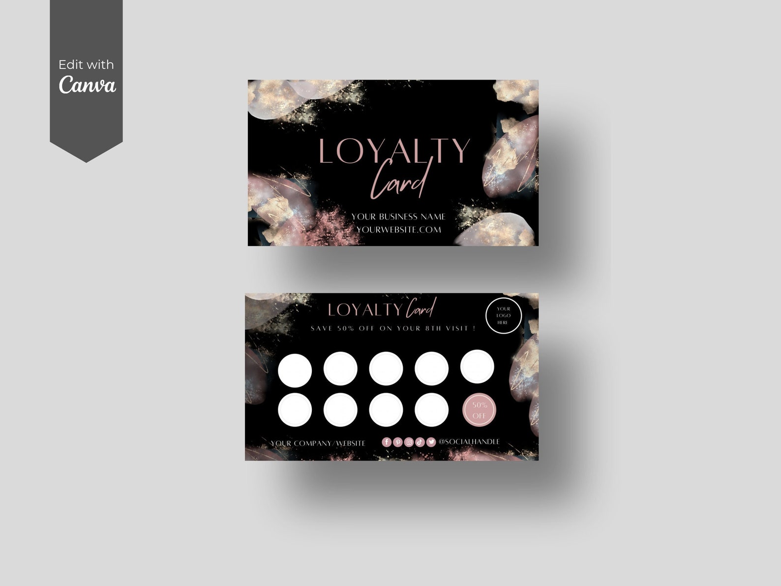 DIY Loyalty VIP Rewards Editable Digital Business Card for - Etsy