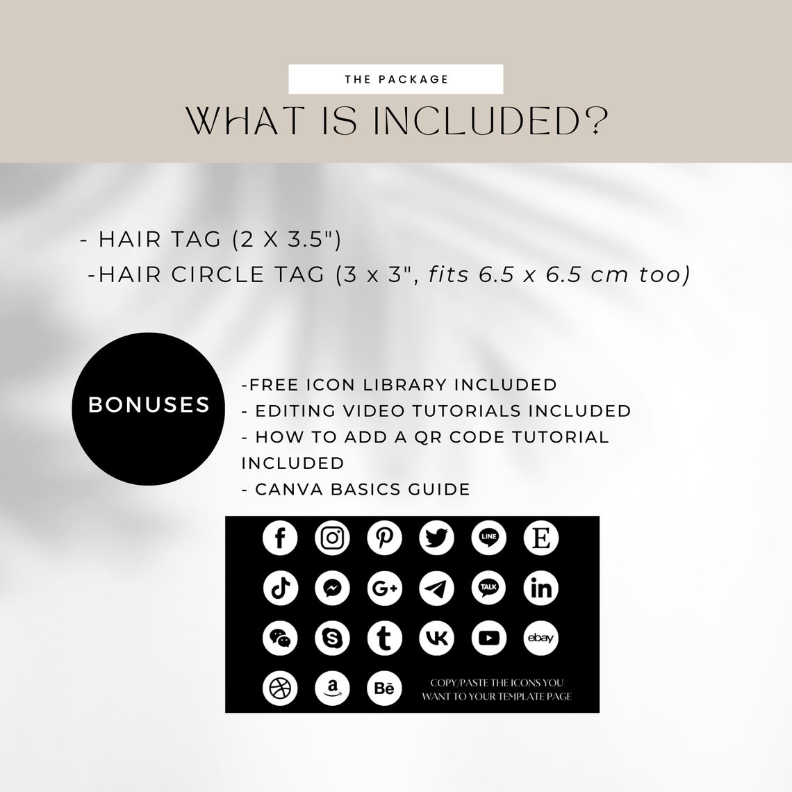 Pink Retro Hair Tag Template: DIY Hair Extension Packaging (canva) - Etsy